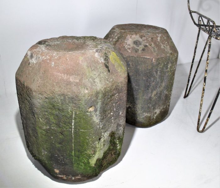 Red Sandstone Plinths – Pair | Greencore Design