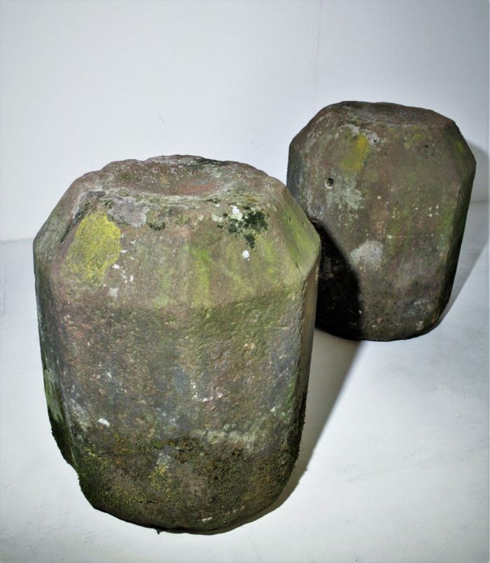 Red Sandstone Plinths – Pair | Greencore Design