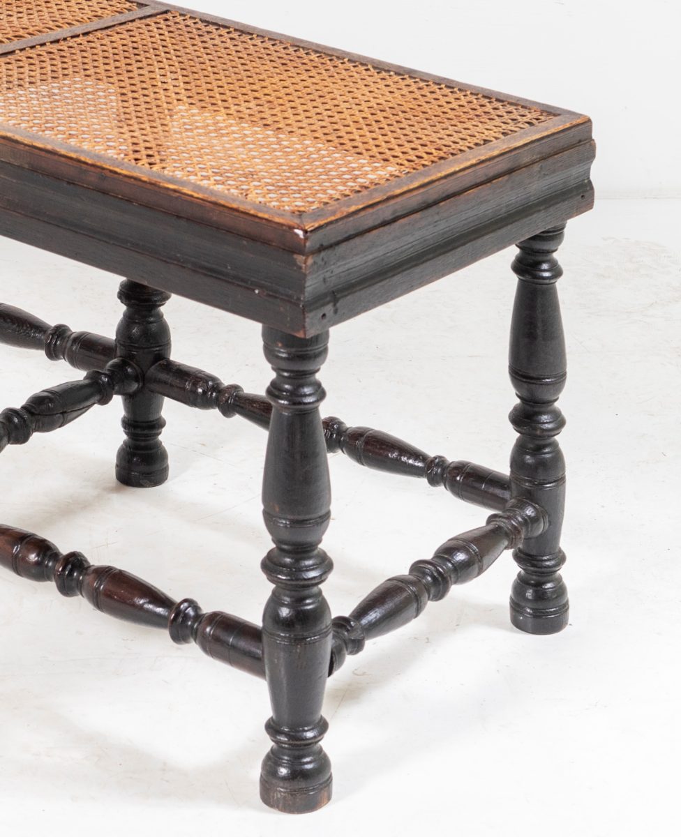 Oak Long Stool Cane Seat Bench | Greencore Design