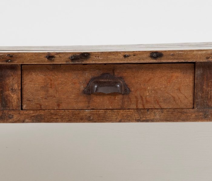 Antique French Oak Farmhouse Kitchen Prep Dining Table with 8 Drawers ...