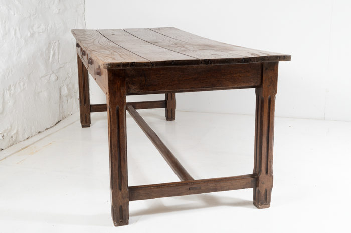 Antique French Oak Farmhouse Kitchen Prep Dining Table with 8 Drawers ...