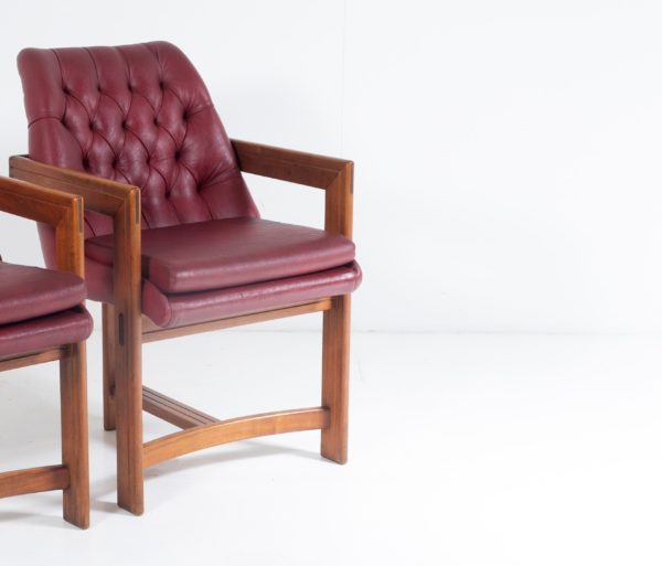 An Exceptional Pair of Bauhaus Influenced Teak Leather Library Study ...
